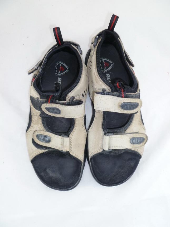 ECCO RECEPTOR MEN 42 USED BEIGE LEATHER HIKING/WATER SANDALS/SHOES | eBay