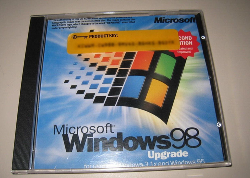 Microsoft Windows 98 Upgrade Disc and Product Key In Jewel Case | eBay