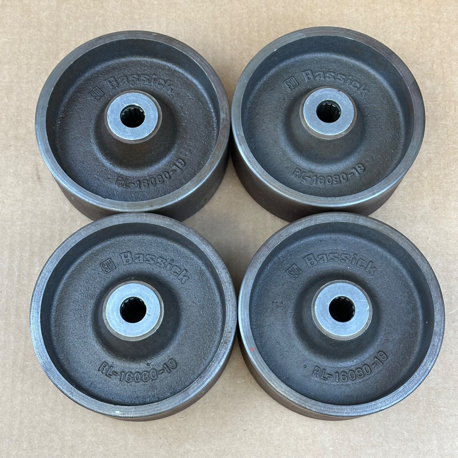 4 Vintage Bassick SW 6" Heavy Duty Industrial Caster Wheels Cast Iron w ...
