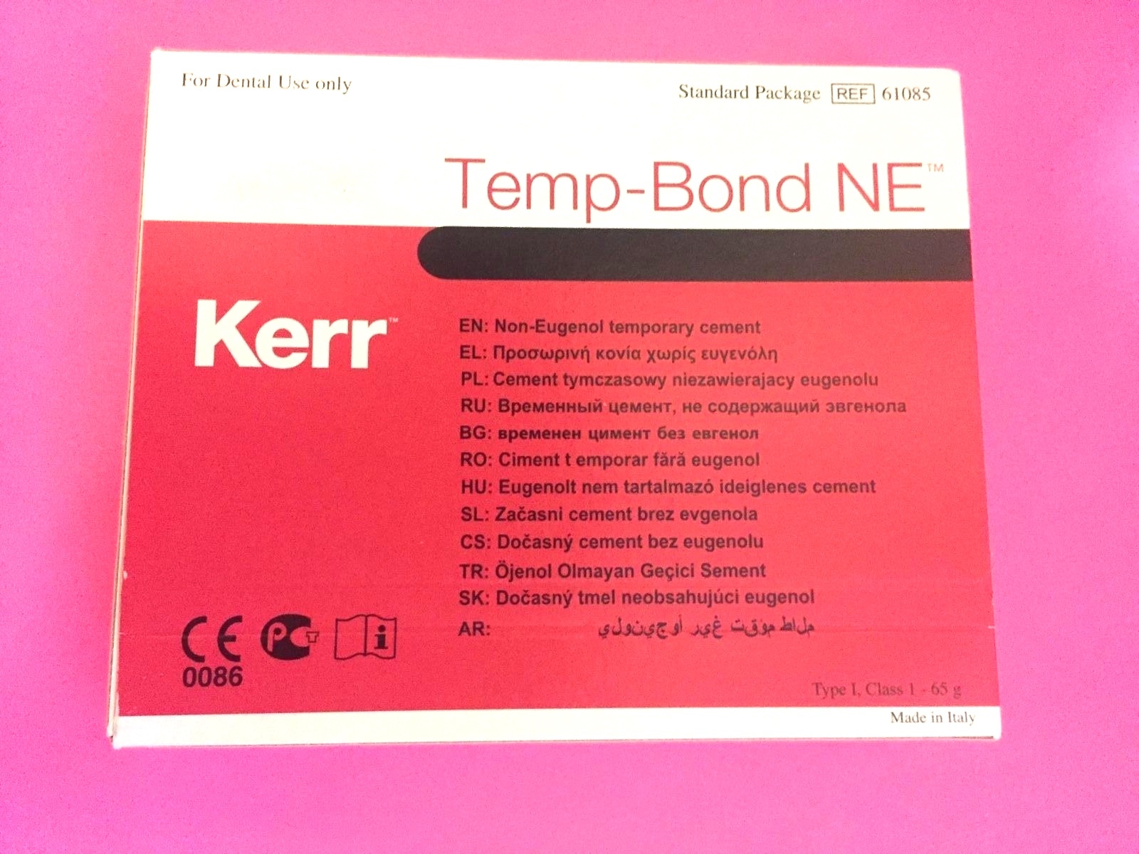 KERR TEMPBOND TUBES NON EUGENOL TEMPORARY CEMENT TEMP BOND NE (PLASTIC ...