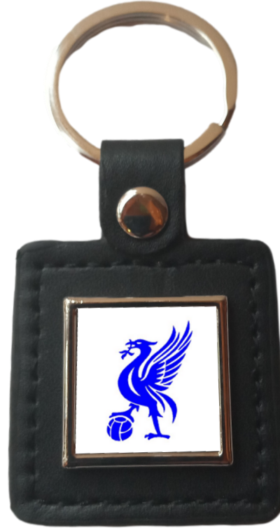 Blue Liverbird Leather Square Key Fob In A Velvet Gift Bag | eBay UK