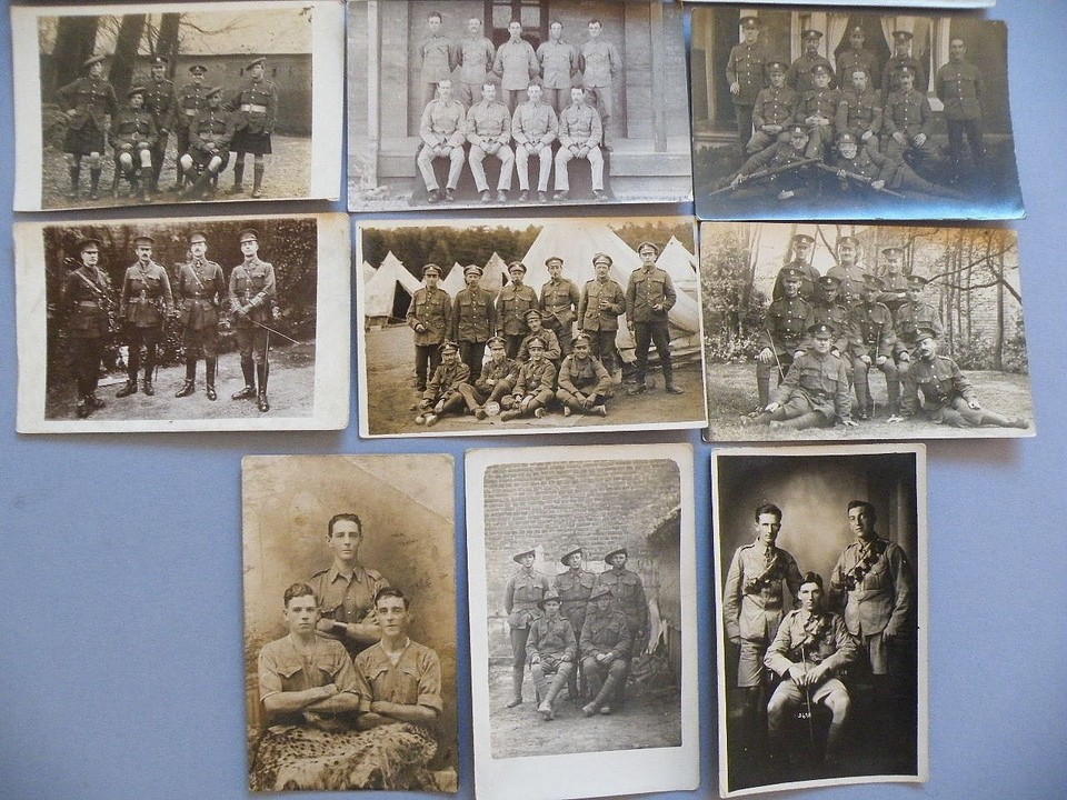 15 vintage RP Military Portrait POSTCARDS - WW1 Soldier Groups | eBay UK