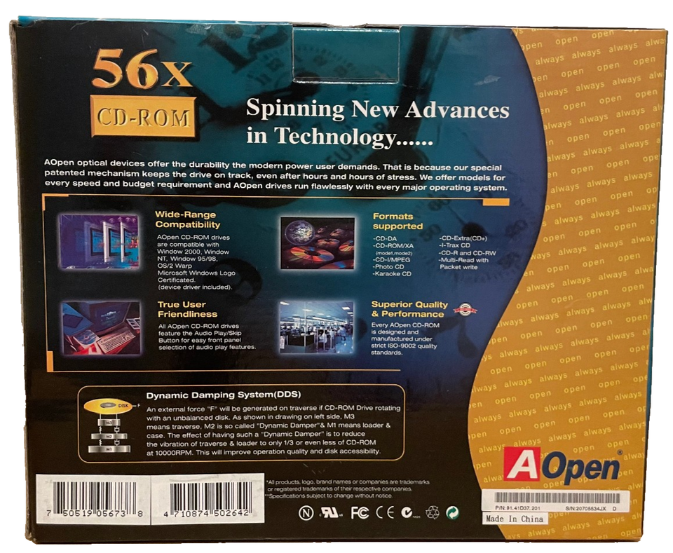 AOPEN IDE Internal IDE 56X CD-ROM Drive - Beige - CD-956E | eBay