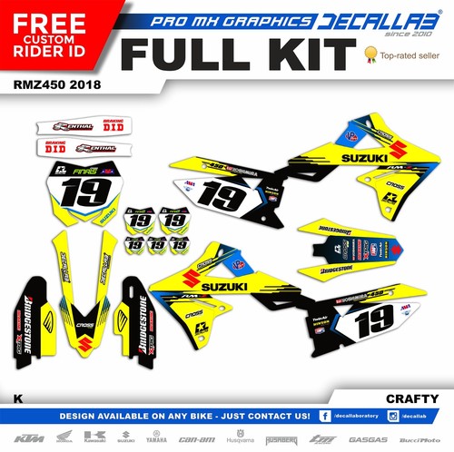 SUZUKI RMZ 450 2018 MX Graphics Decals Stickers Decallab world MXGP NEW ...