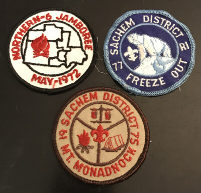Sachem District Rhode Island Scout 3 Patch Lot 1970’s Mt. Monadnock ...
