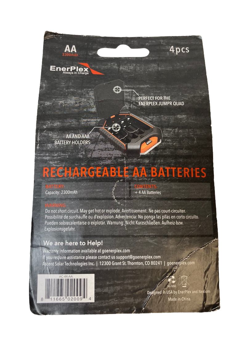 4-Pack EnerPlex AC-4X-AA Rechargeable NiMH 2300 AA Batteries | eBay