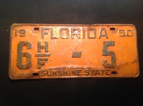 Florida License Plate 1950 | eBay