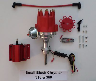 small cap SMALL BLOCK CHRYSLER 318 & 360 HEI Distributor + RED 50K VOLT ...