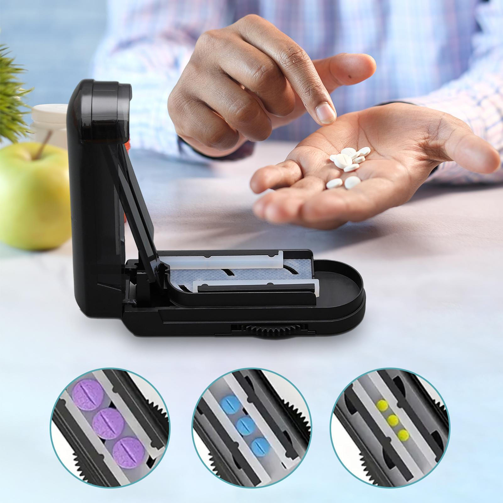 Pill Cutter For Small Pills Tablet Storage Splitter with Case Guard | eBay