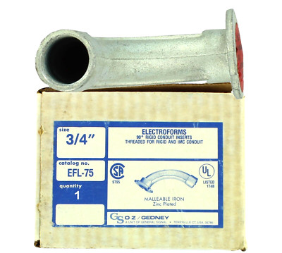 1 Pc O-Z Gedney EFL-75-1 3/4″ 90Degree Threaded Concrete Slab Conduit ...