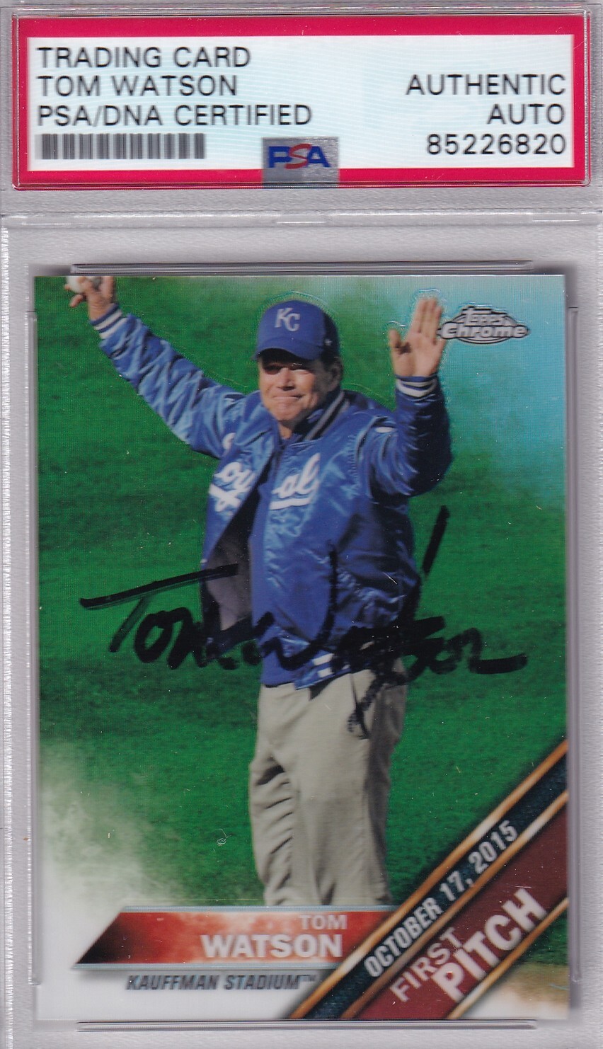 Tom Watson 2016 Topps Refractor SIGNED PSA/DNA AUTOGRAPHED 2x Masters ...