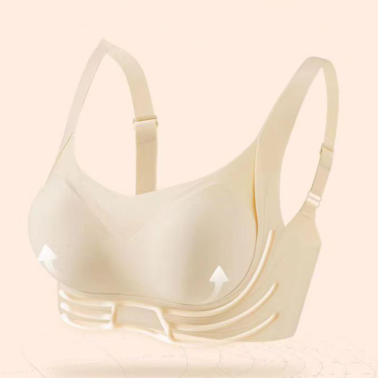 Lady Summer Bra Anti-snagging Push Up Breathable Sport Brassiere Solid ...