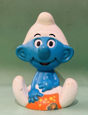 Vintage 1983 Pull String Talking Smurf on Mushroom Toy by Peyo, Tested ...