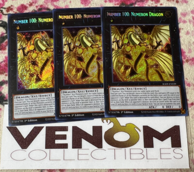 3x (M/NM) Number 100: Numeron Dragon RA01-EN039 Secret Rare 1st Edition ...