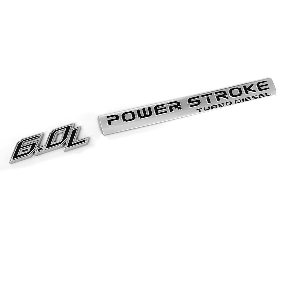 4pcs 6.0L Powerstroke Emblem for Turbo Badge F250 F350 F450 Silver ...