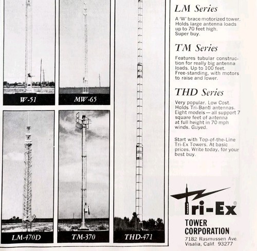 1975 Tri-Ex Tower Corp Ham Radio Operations Advertisement Electronics ...