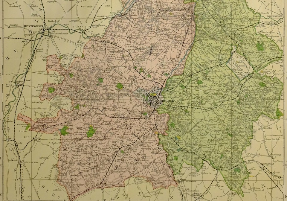 1902 MAP CAMBRIDGESHIRE MARCH ELY NEWMARKET LINTON CAMBRIDGE ROYSTON | eBay