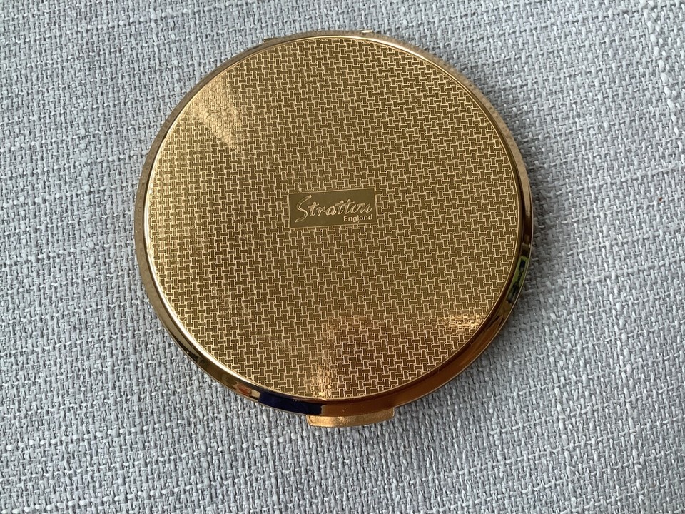 Stratton 'Mini Convertible' Powder Compact Mirror ~ White Enamel with ...