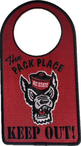 NCAA NC State Wolfpack Pack Place KEEP OUT Door Sign Hanger Dorm Hotel ...