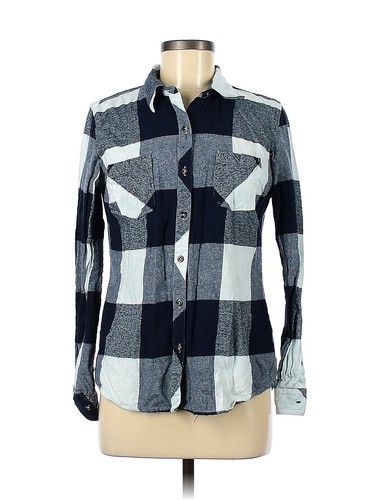 Natural Reflections Women Blue Long Sleeve Button-Down Shirt M | eBay