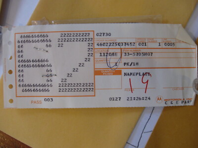 NEW OEM LOT of 2 Motorola Radio Nameplate Sticker Label Dimension IV 33 ...