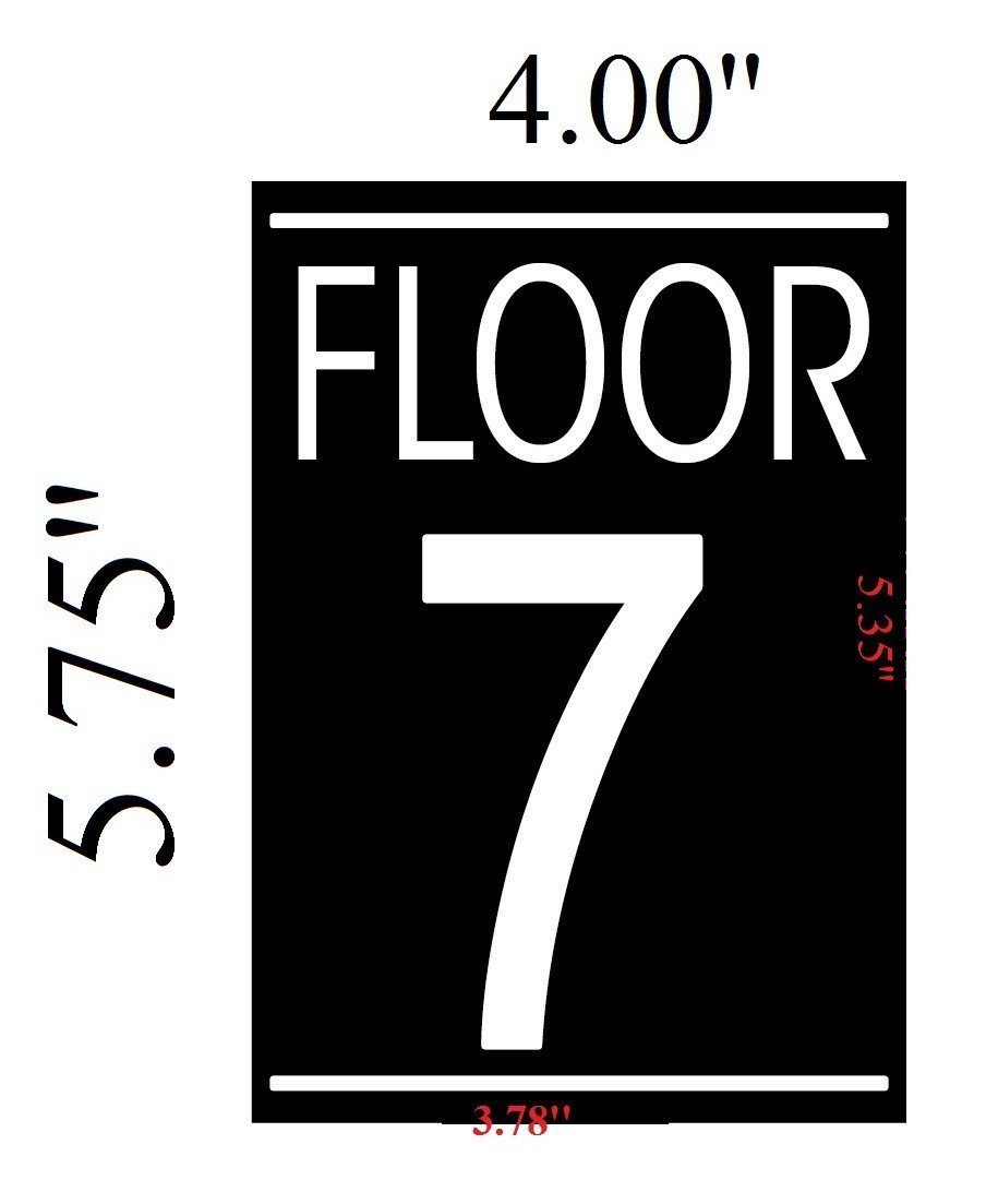 FLOOR 7 SIGN (BLACK 5.75X4)-REF24-1027 | eBay