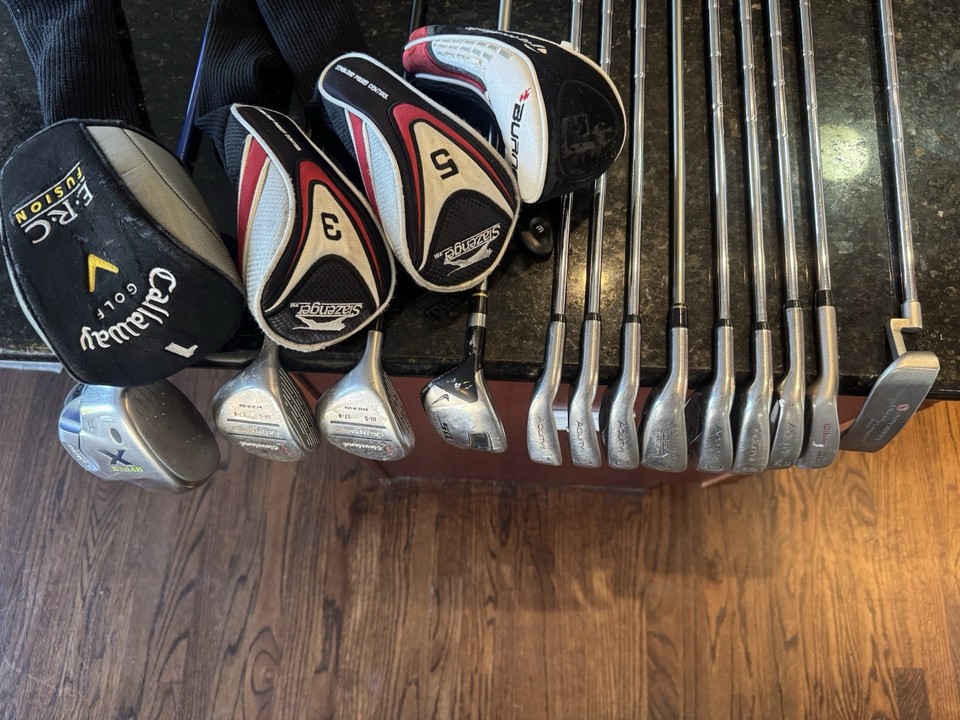 Complete Golf Set: Driver, Wood, Hybrid, Irons, Putter, bag, Ect. Left ...