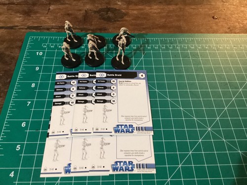 Star Wars minis wotc The Clone Wars Battle Droid x6 w/card Common 21/40 ...