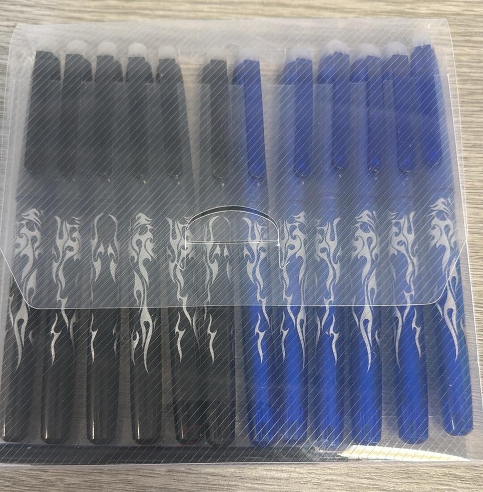 DUTIFUL 12PCS Erasable Pens Black Rub Out Pens Eraser Pen Blue Erasable ...