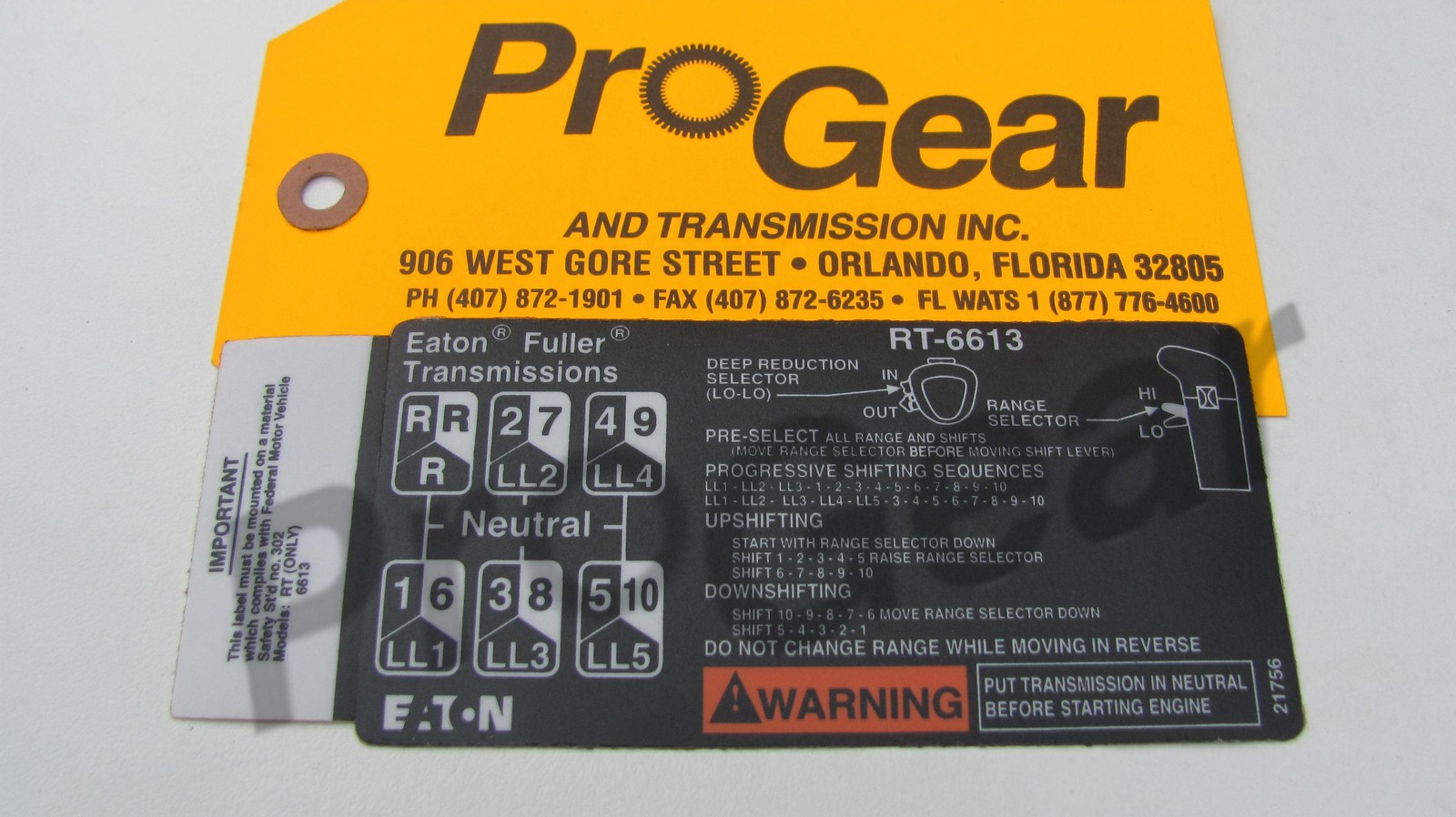 Fuller transmission 13 speed RT6613 shift pattern RT613 21756 | eBay