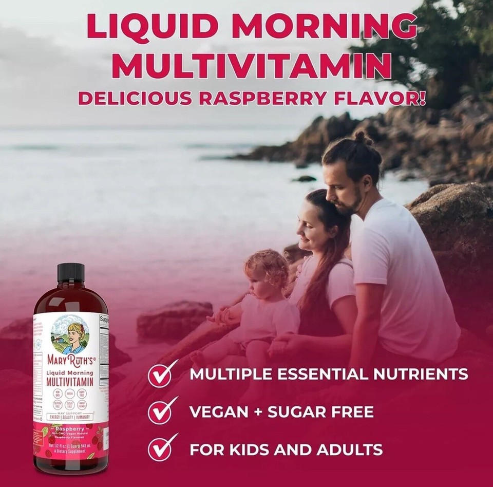 Mary Ruth's Liquid Morning Multivitamins 946 ml Raspberry Flavor | eBay