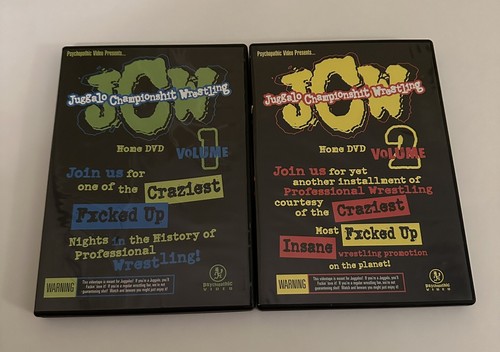 2 DVD LOT OF JCW VOLUME 1 & VOL 2 DVDS ICP WWE ECW TNA AEW XPW RARE OOP ...