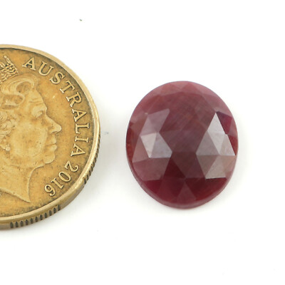 13CT 14x17X5MM Natural Oval Rose Cut Red Ruby Loose Gemstone Unheated ...