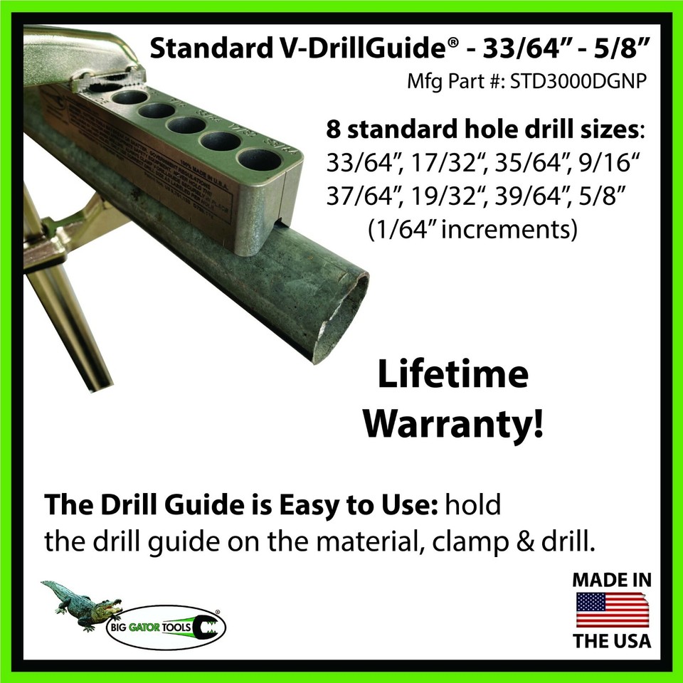Big Gator Tools - STD3000DGNP - Drill Bit Jig - V-DrillGuide Drilling ...