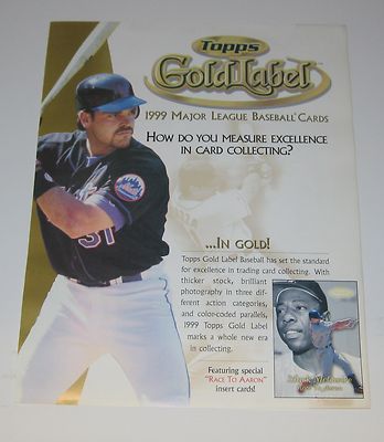 TOPPS 1999 GOLD LABEL MAJOR LEAGUE BASEBALL CARDS Advertisement Promo ...