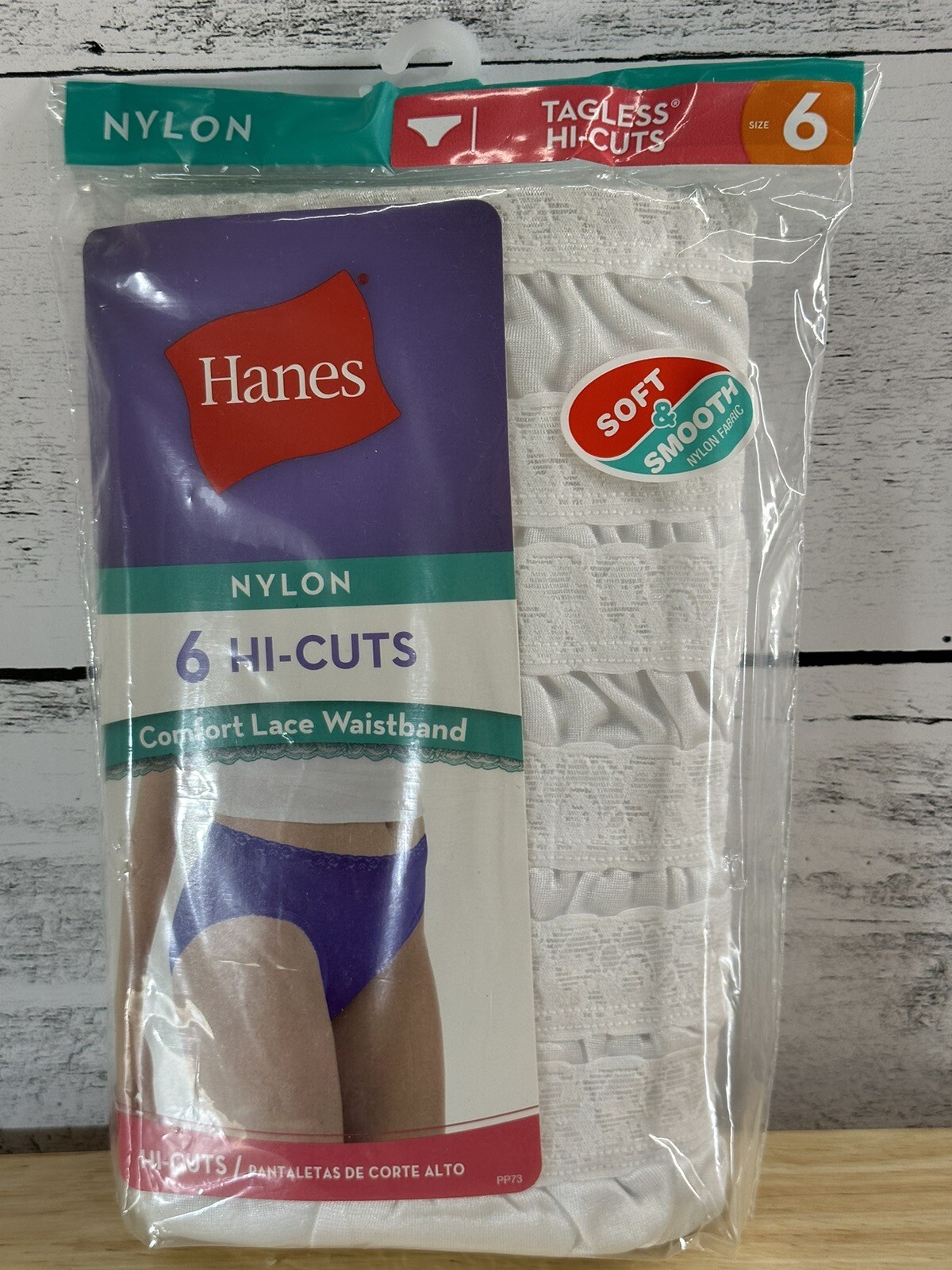 Hanes Womens Nylon Hi Cut Panties Size 6 6 Pack Pp73as Ebay