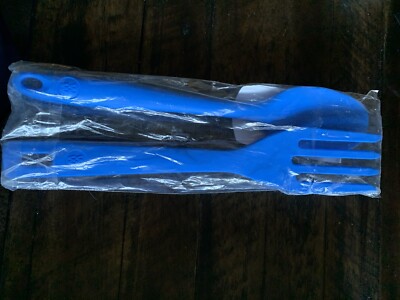 Salad Fork And Spoon Set. Blue Silicone | eBay