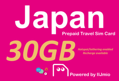 Japan Travel Data Sim - 7 to 30 days IIJmio 30GB DATA | eBay