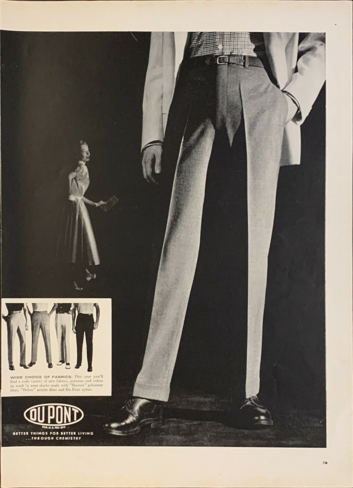 Vintage 1956 Dupont Mens Wash 'N Wear Slacks Print Ad Advertisement | eBay