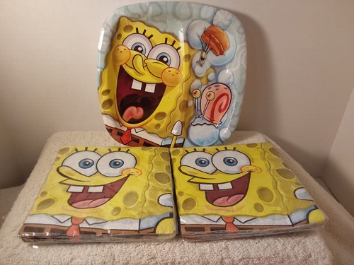 SPONGEBOB Paper PLATES (8) 9" & Napkins (32) DesignWare CHILD Birthday ...
