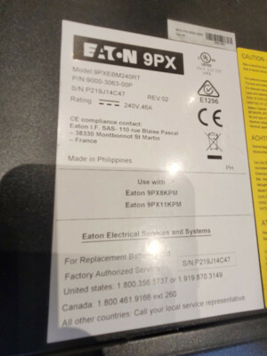 EATON 9000-3063-00P 9PXEBM240RT EXTENDED BATTERY MODULE EBM BACKUP | eBay