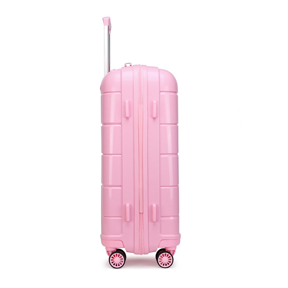 Pink 20/24/28Inch Hard Shell Suitcase Set Cabin Hand PP Luggage Travel ...