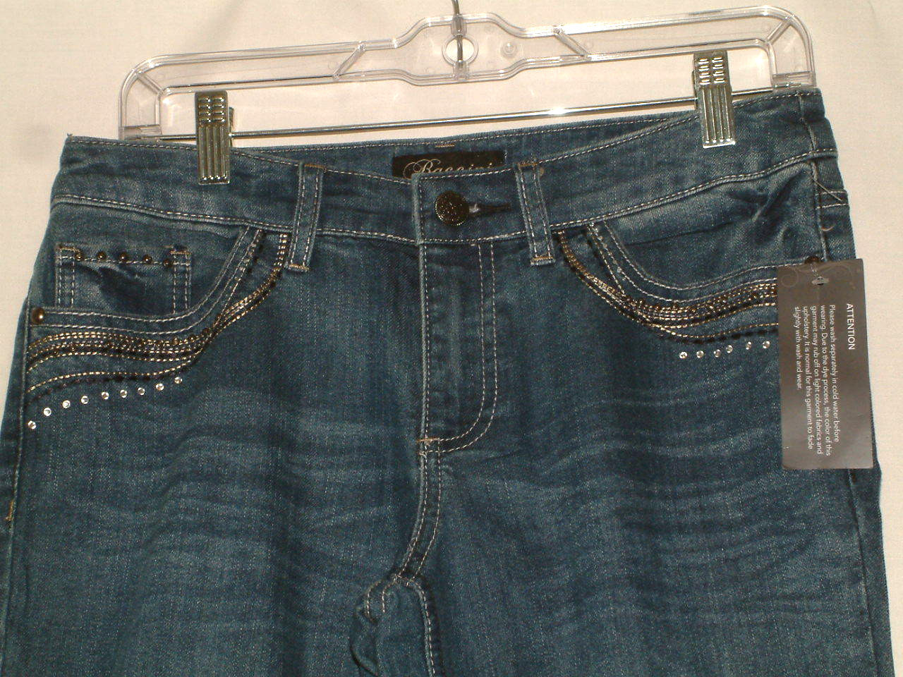 #923 GORGEOUS EMBELLISHED STRETCH JEANS FROM BACCINI, SIZE 4 SHORT, NEW ...