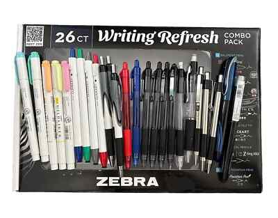 Zebra Writing Refresh 26 Count Pen Set with Highlighters + Mechanical ...