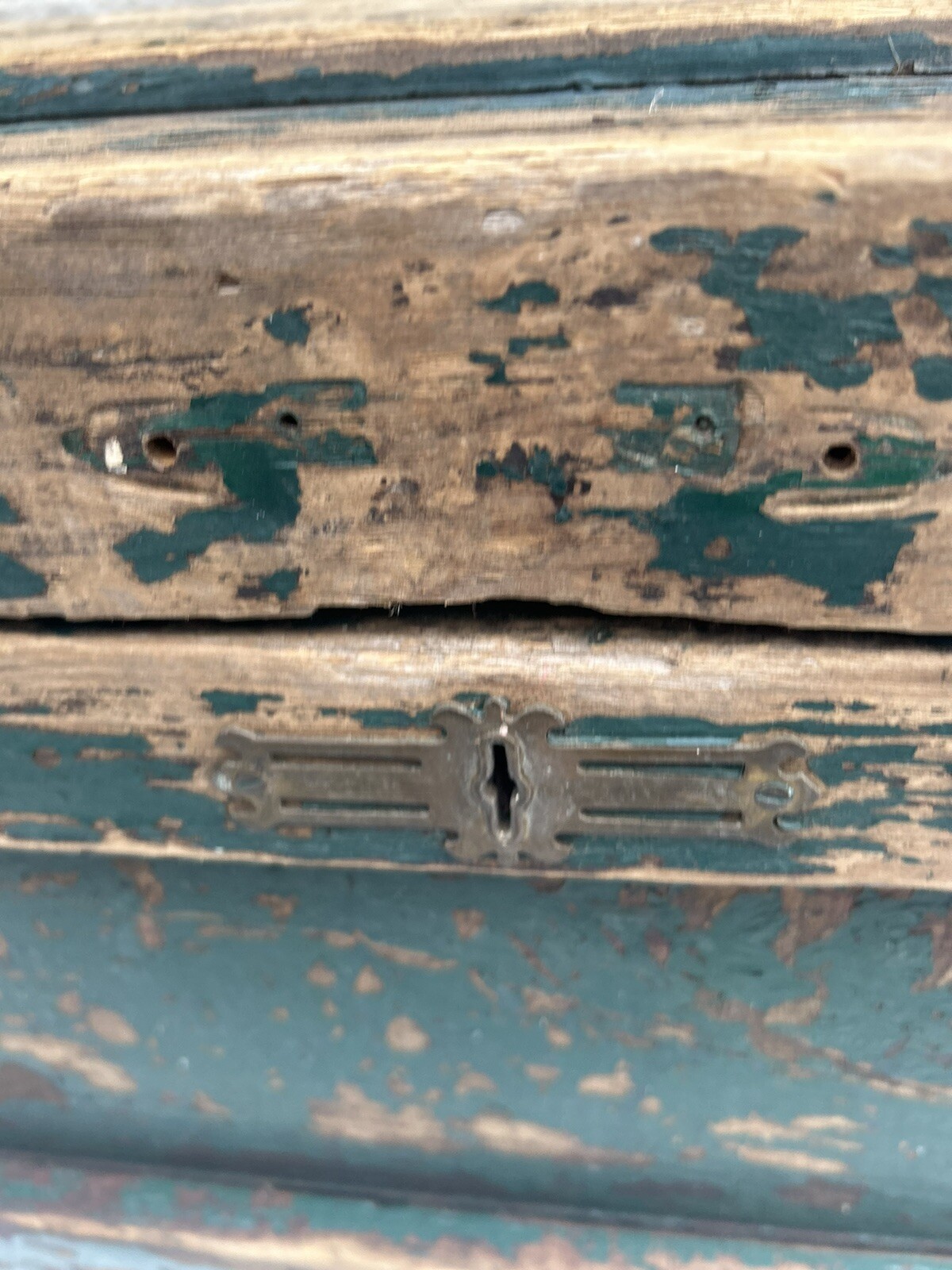 Antique Wood Painted Distressed Green Carpenters Tool Box W/ Handles | eBay