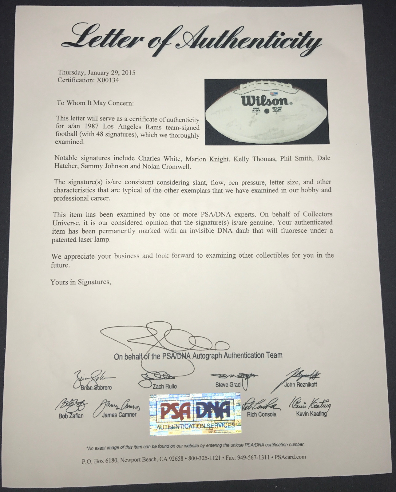 Suge Knight "DEATH ROW RECORDS" 1987 Rams Signed Sutographed Football ...