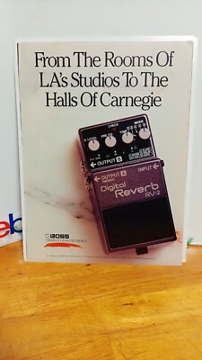 BOSS RV-2 DIGITAL REVERB GUITAR EFFECT PEDAL 1988 PRINT AD 11 X 8.5 a3 ...