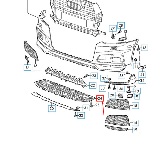 NEW AUDI Q3 8U FRONT LOWER CLOSING ELEMENT SPLASH SHIELD 8U0807233H OEM ...