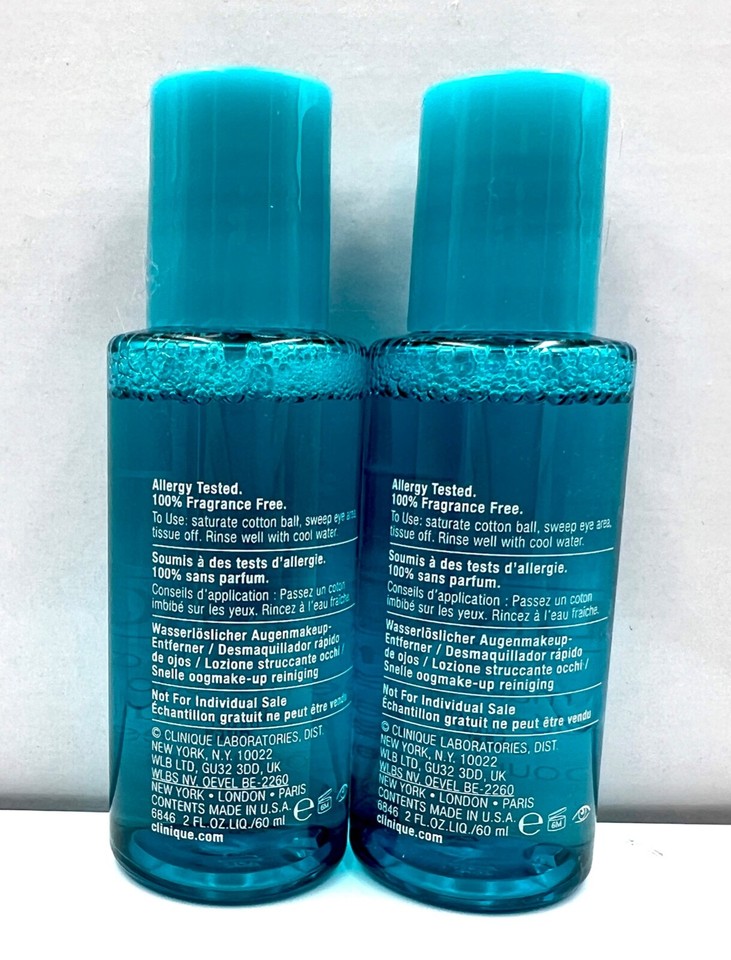 Lot of 2: Clinique Rinse off Eye Makeup Solvent 60ml* 2 = 120ml / 4 oz ...