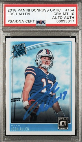 PSA 10 RC Josh Allen 2018 Optic Rated Rookie Auto On-Card Ink JSY #17 ...